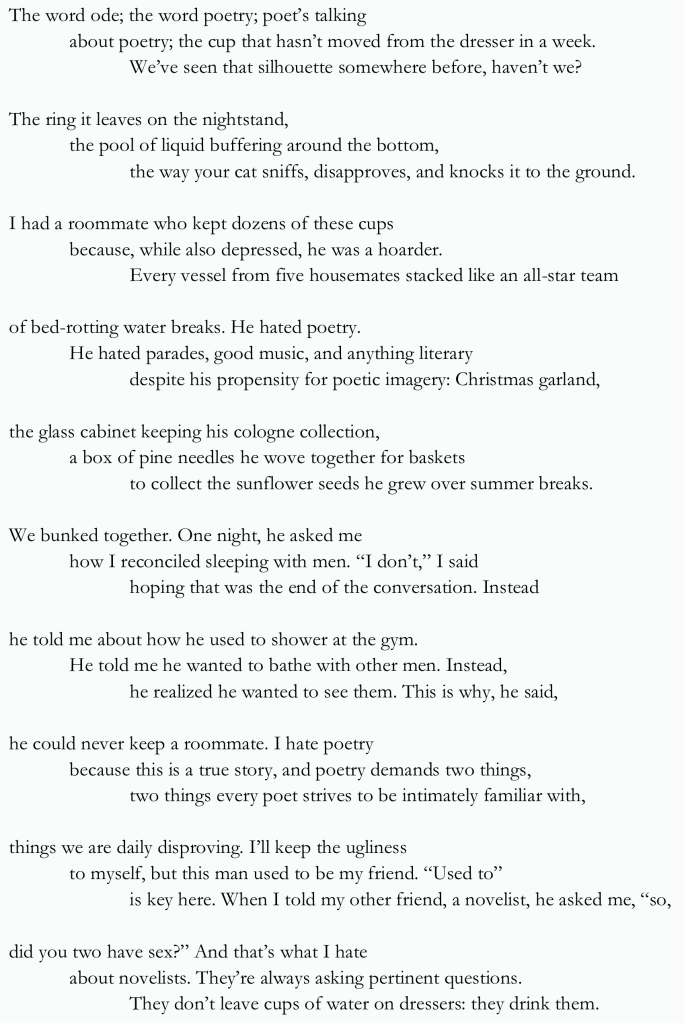 Ode to Everything I Hate About Poetry, Parker Logan, Issue 16.1